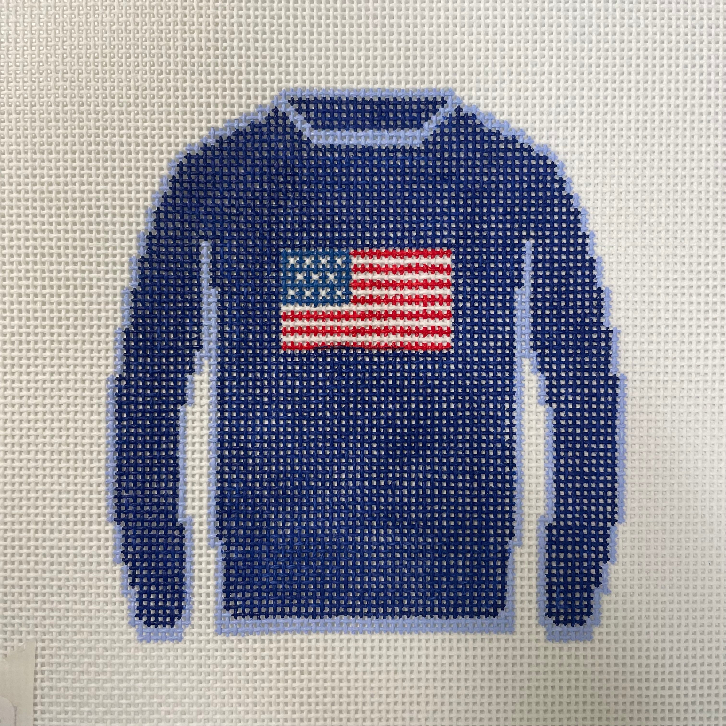 American Flag Sweater Navy – The Needle Bug