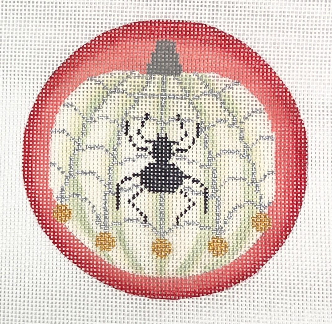 spider on white pumpkin – The Needle Bug