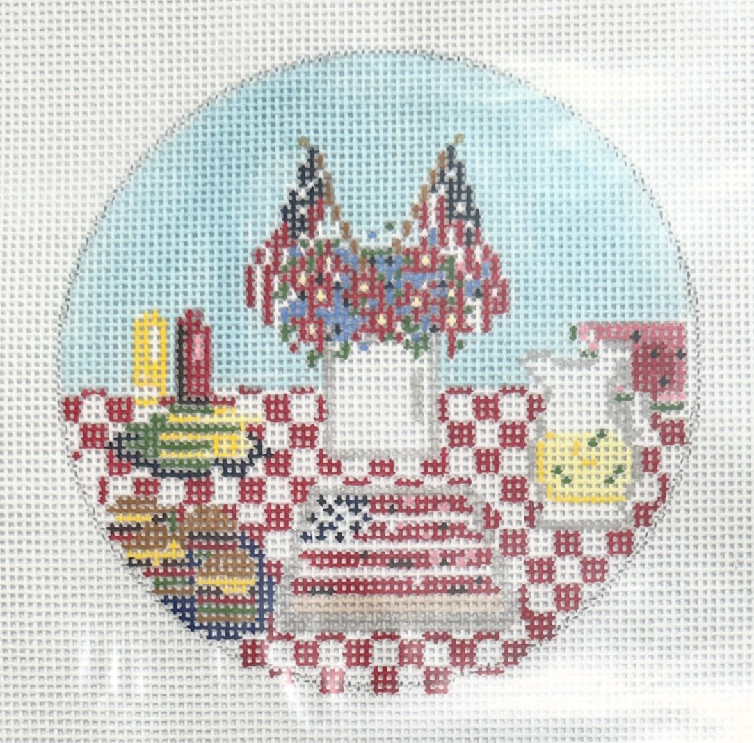 picnic table with stitch guide – The Needle Bug