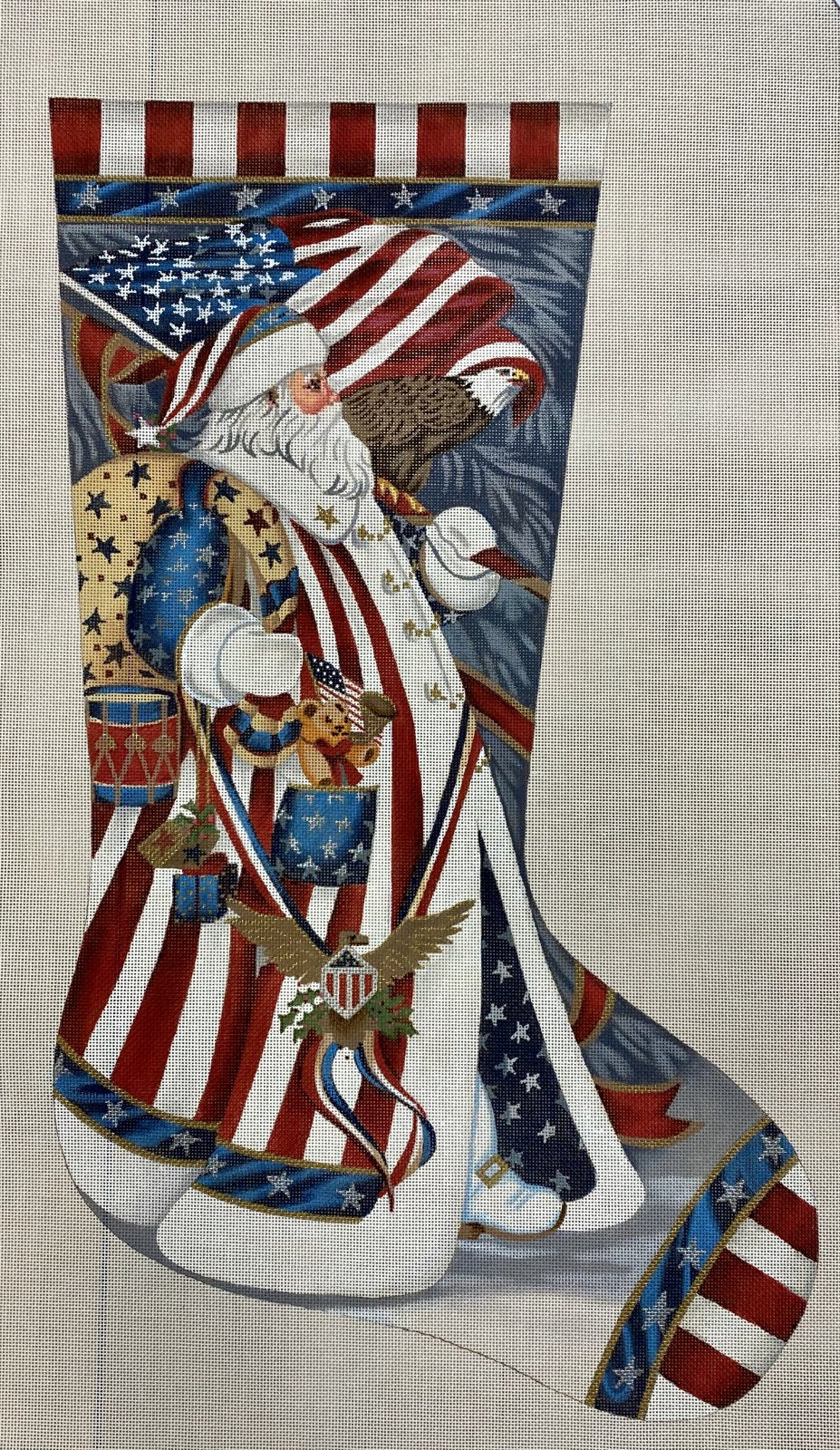 patriotic santa stocking – The Needle Bug
