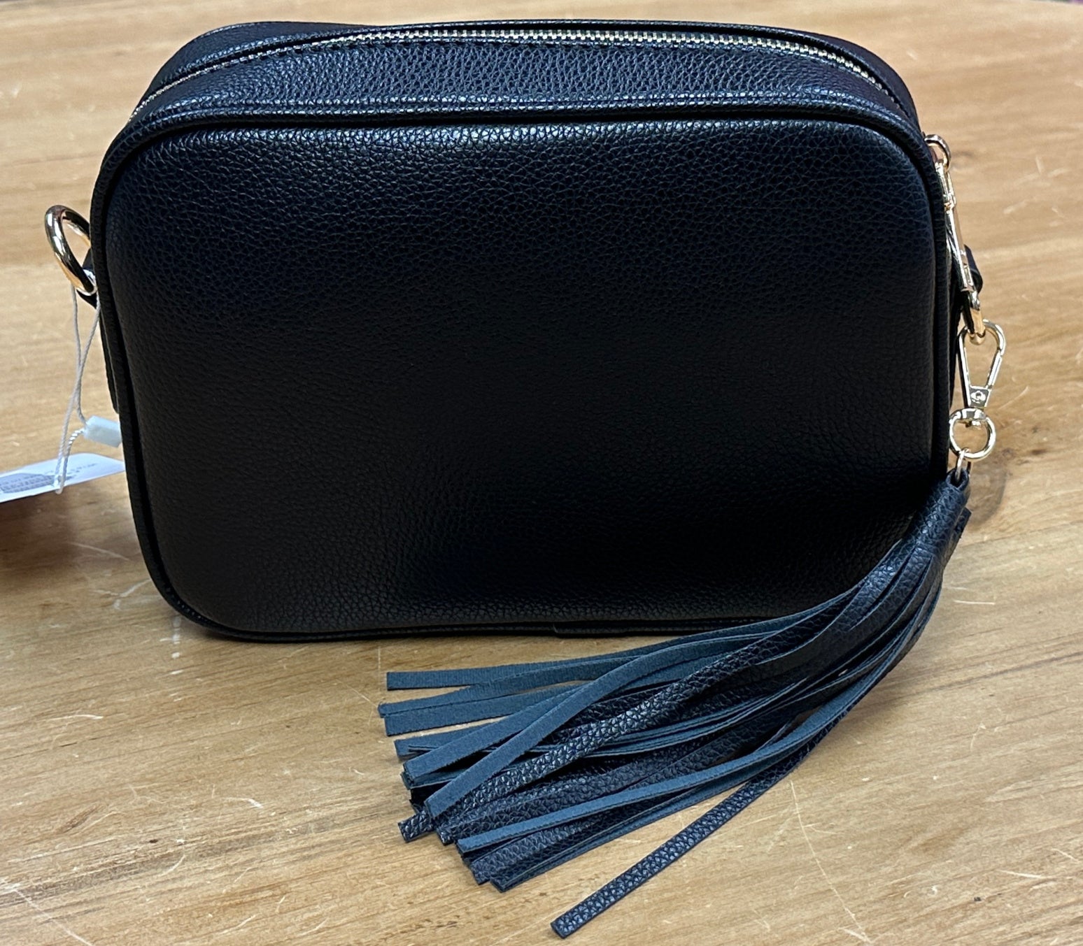 ahdorned tassel bag, black vegan leather – The Needle Bug